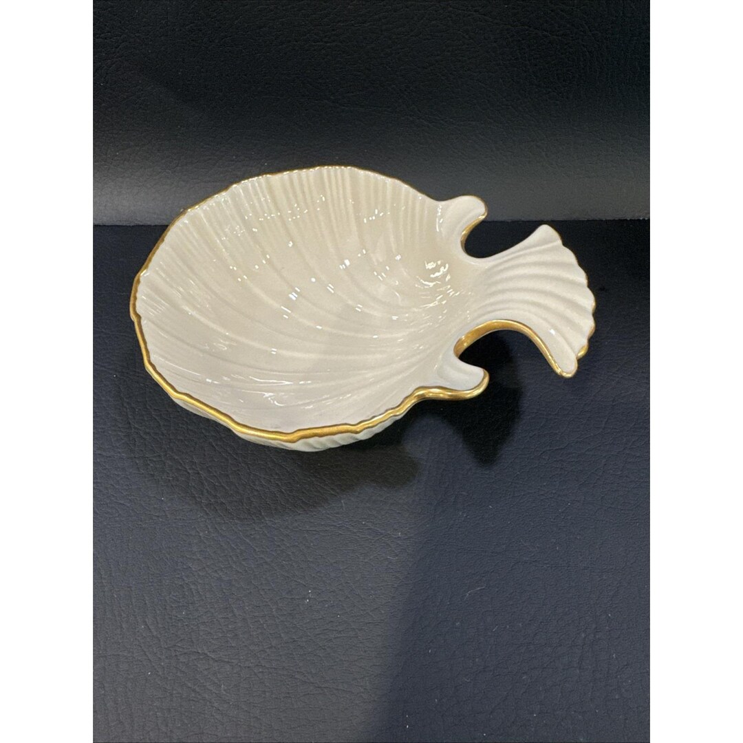 Lenox Clam Shel Dish /bowl With Gold Trim Vintage USA - Etsy