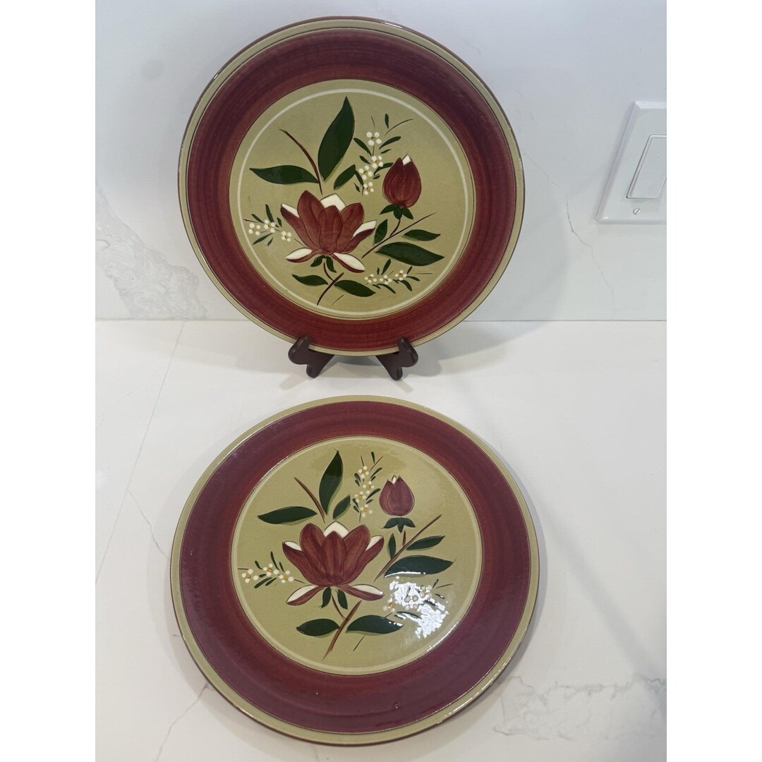 Vintage Stangl Magnolia Set of 2 Serving Plates 12.25in - Etsy