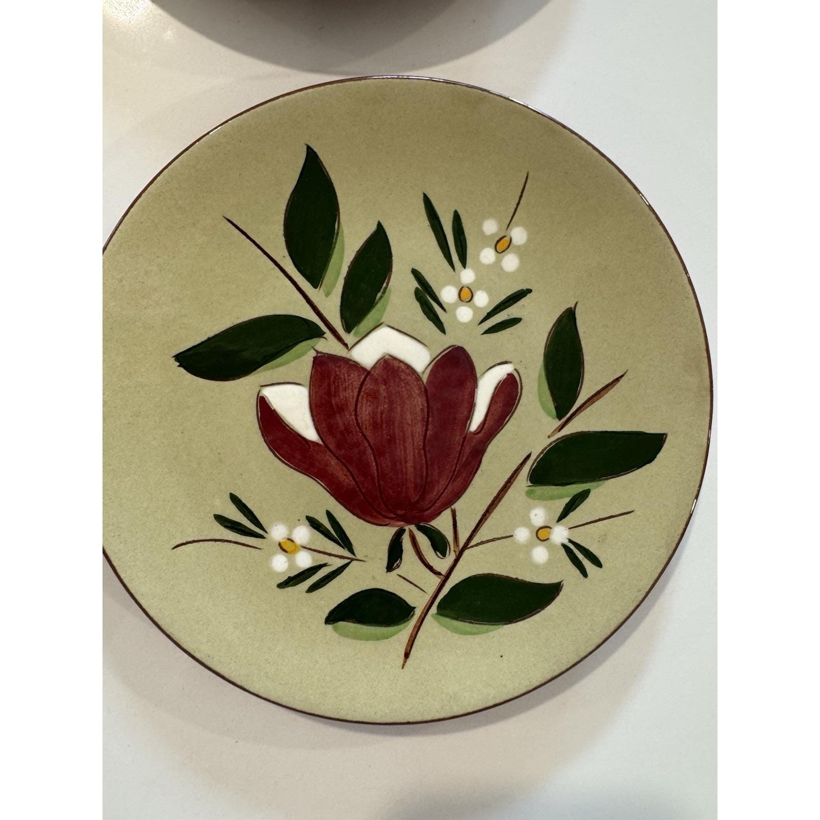 Vintage Stangl Pottery Set of 4 Plates 6in Magnolia Dessert Bread S18 ...