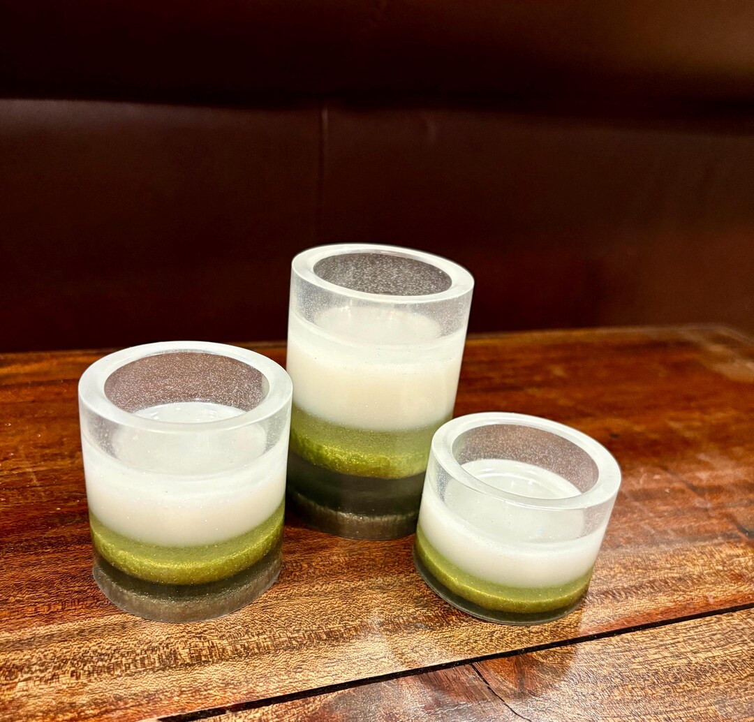 Handcrafted Resin Tealight Holders: Custom Color Options - Etsy