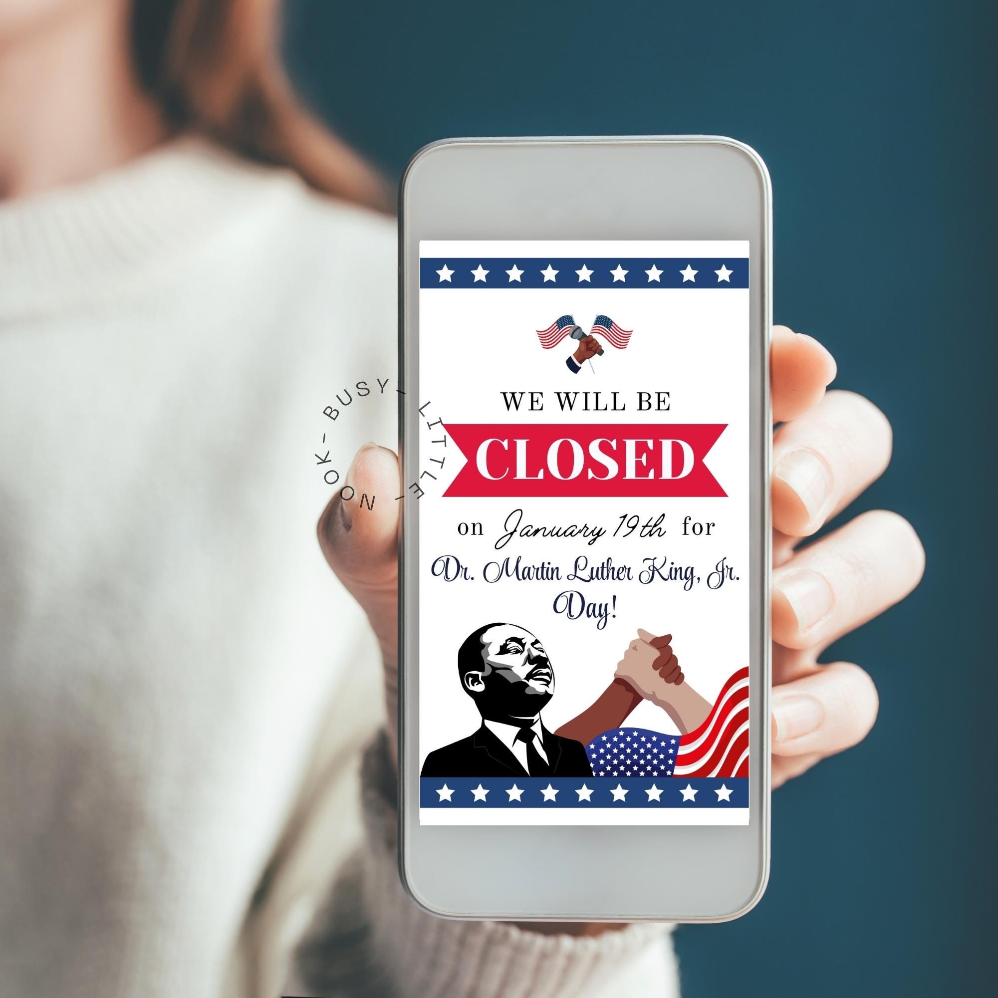 Martin Luther King's Closed Sign – MLK Closed Mobile Announcement ...