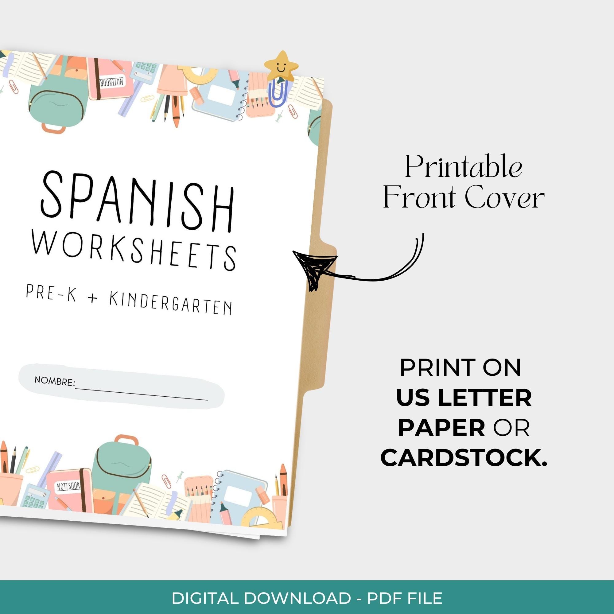 Spanish Worksheet Bundle – 400+ Pages Preschool & Kindergarten ...