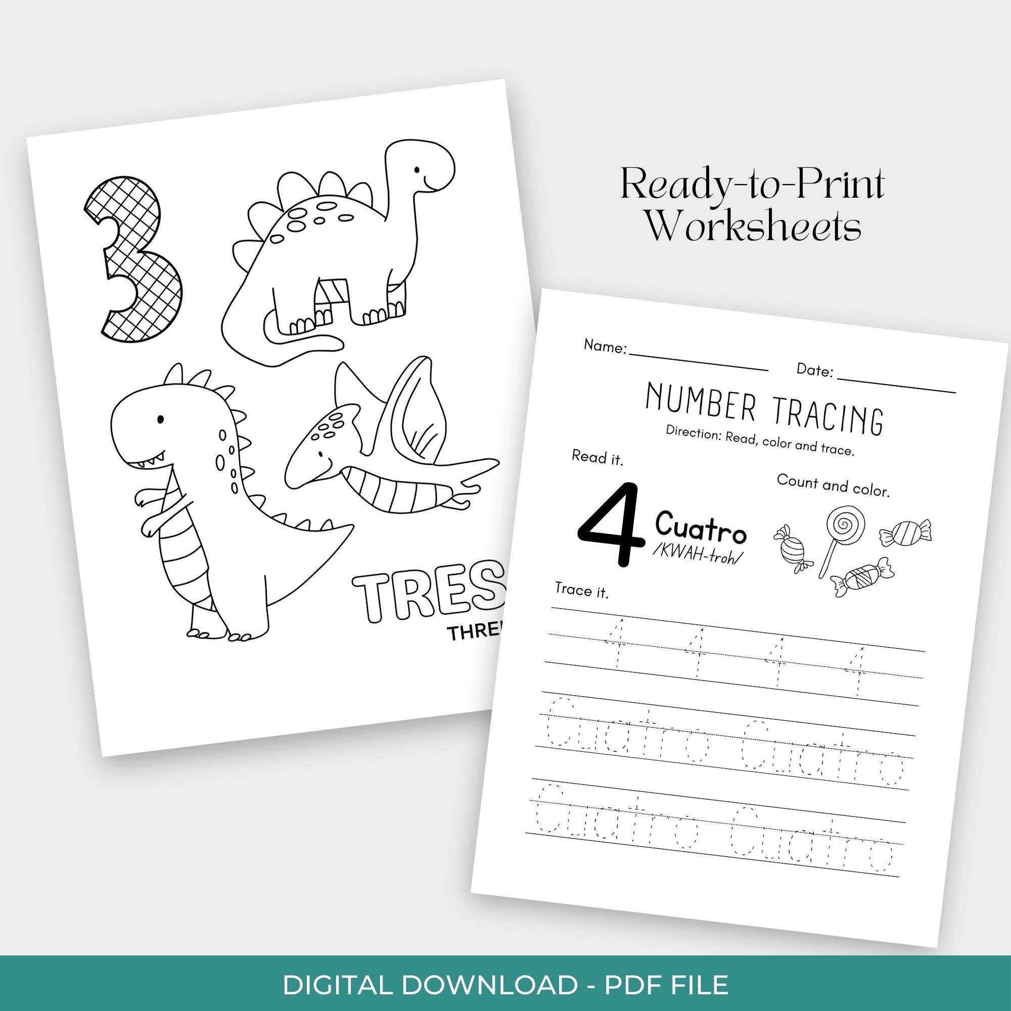 Spanish Worksheet Bundle – Preschool & Kindergarten Homeschool ...