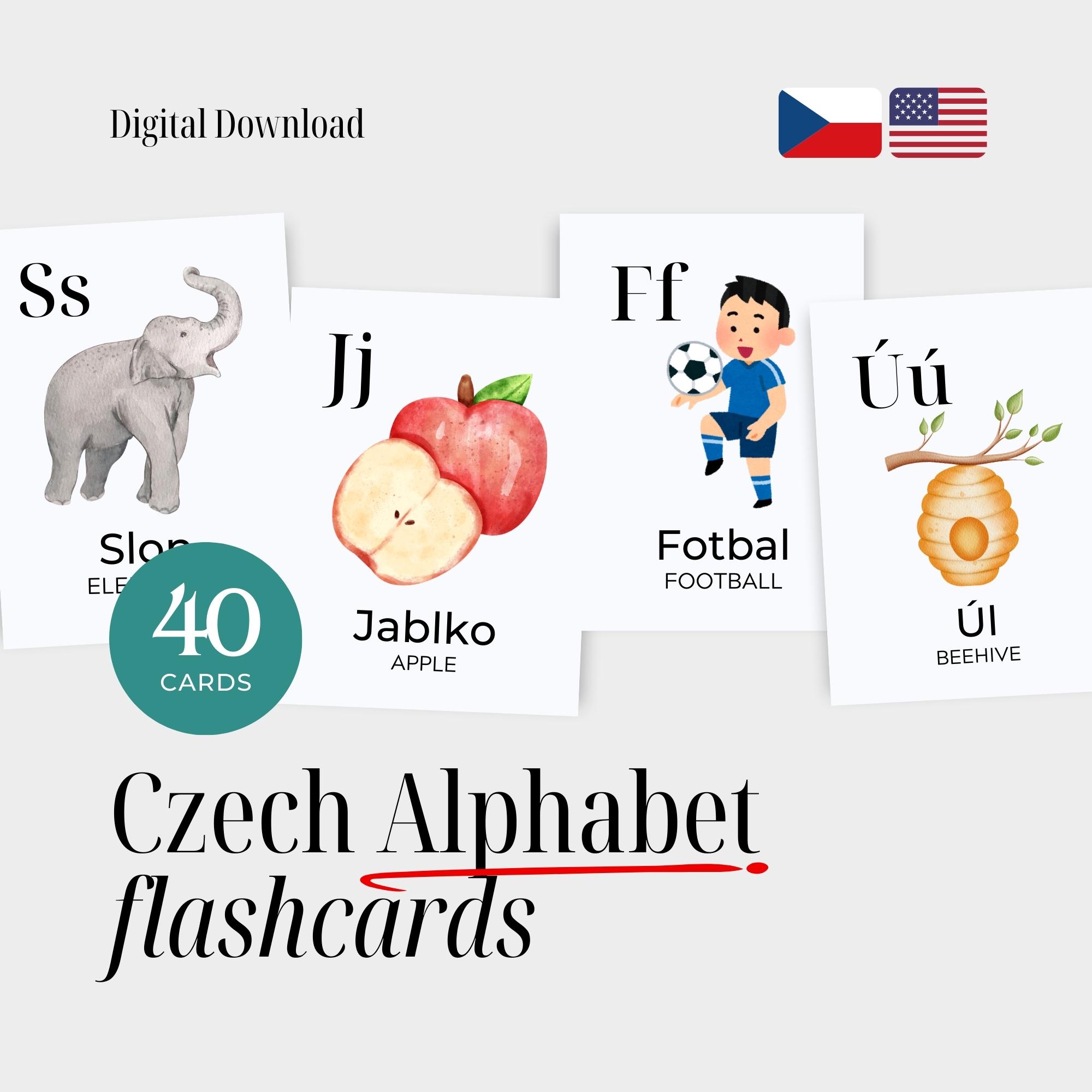 Czech Alphabet Flashcards With English Translations – Bilingual ...