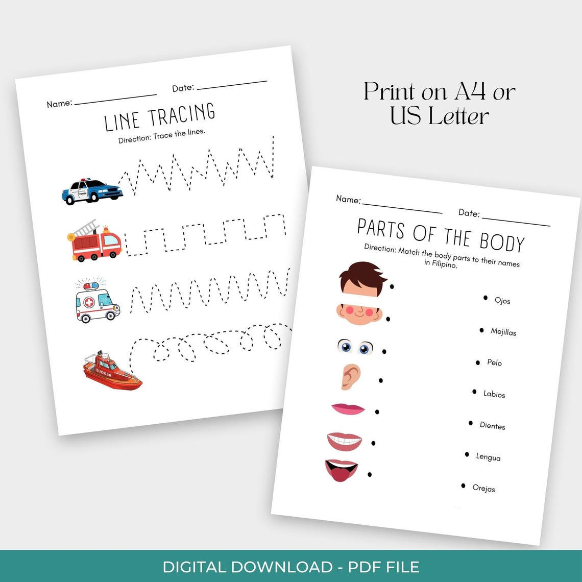 Spanish Worksheet Bundle – Preschool & Kindergarten Homeschool ...