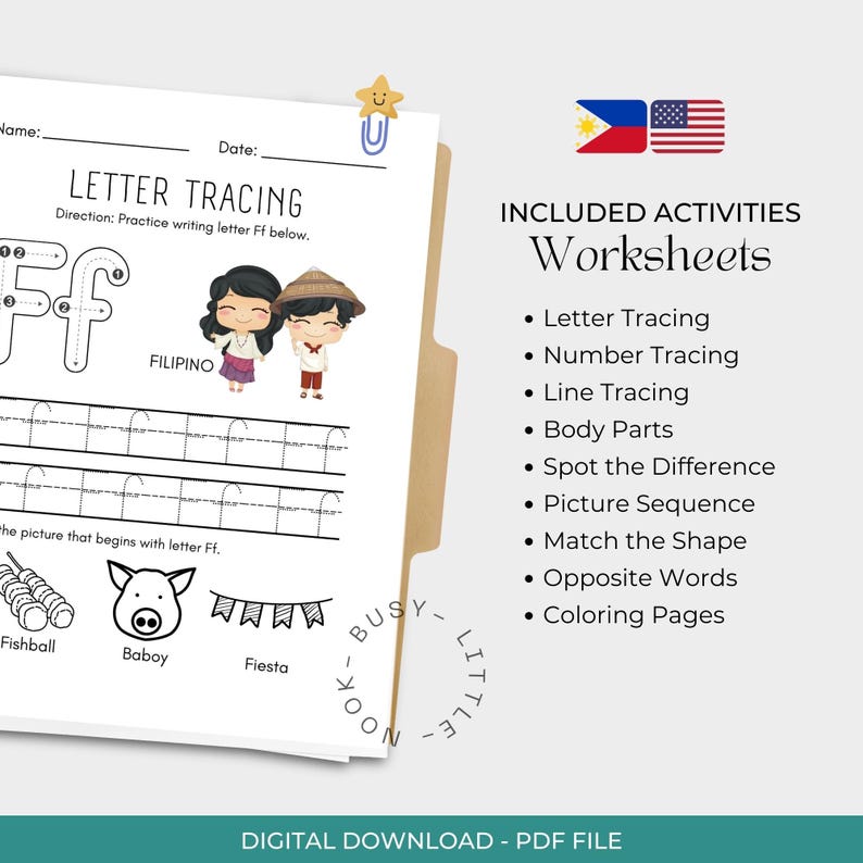 Filipino Worksheet Bundle – Preschool & Kindergarten Homeschool ...