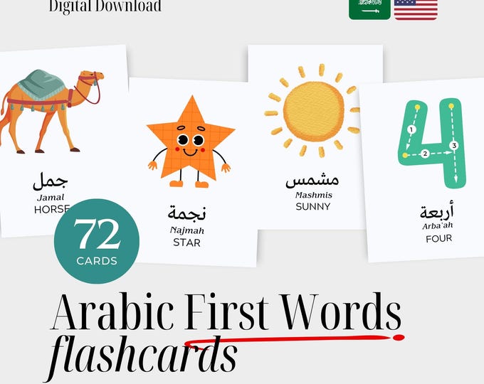 Arabic Fruits & Vegetables Flashcards: Bilingual Learning Tool (digital ...