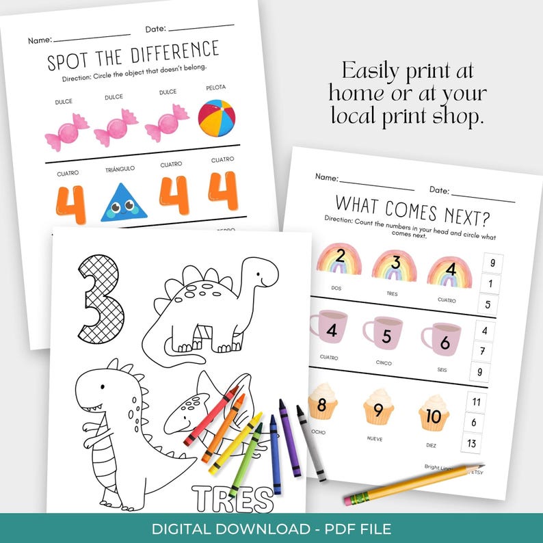 Spanish Worksheet Bundle – 400+ Pages Preschool & Kindergarten ...