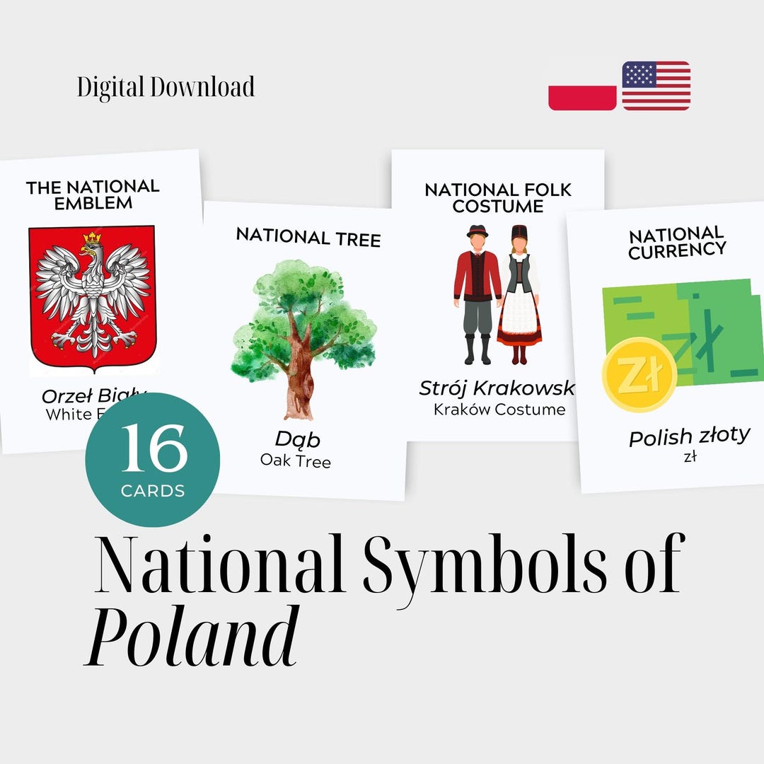 Poland National Symbols Flashcards – 16 Printable Cards | Digital ...