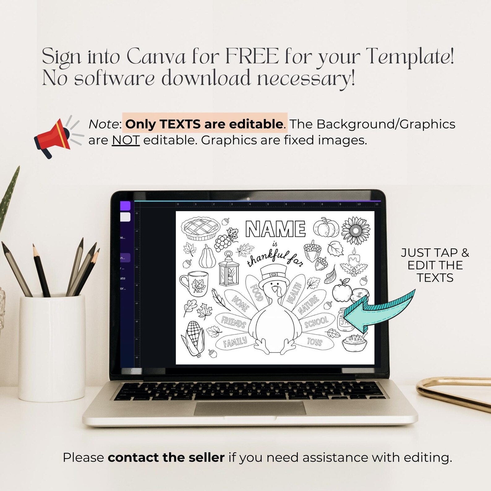 Editable Thanksgiving Kids Placemat Printable – Coloring Activity for ...