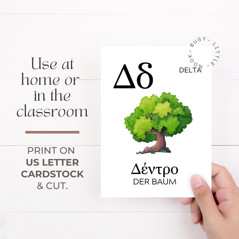 Greek Alphabet Flashcards With English Translations – Bilingual ...