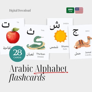 Arabic Alphabet Flashcards With English Translations – Bilingual ...