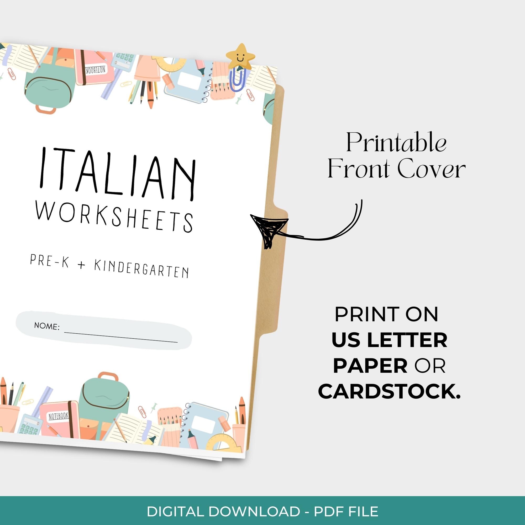 Italian Worksheet Bundle – Preschool & Kindergarten Homeschool ...