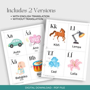 Slovak Alphabet Flashcards With English Translations – Bilingual ...