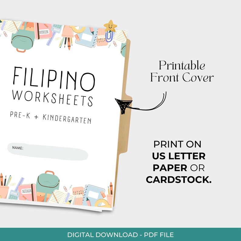 Filipino Worksheet Bundle – Preschool & Kindergarten Homeschool ...