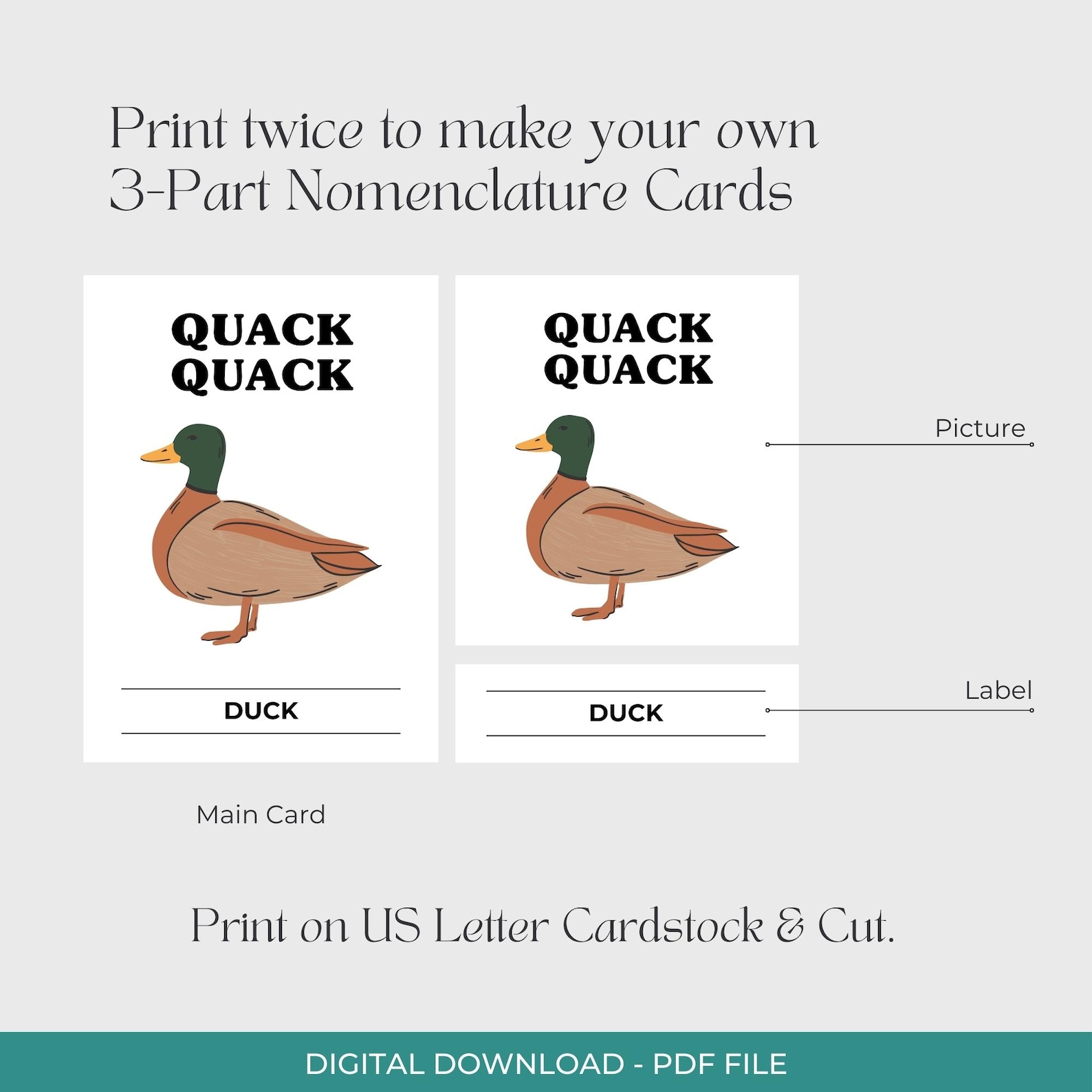 Animal Sounds Flashcards for Kids – 56 Printable Cards | Animal Flash ...
