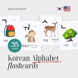 Korean Alphabet Flashcards With English Translations – Bilingual ...