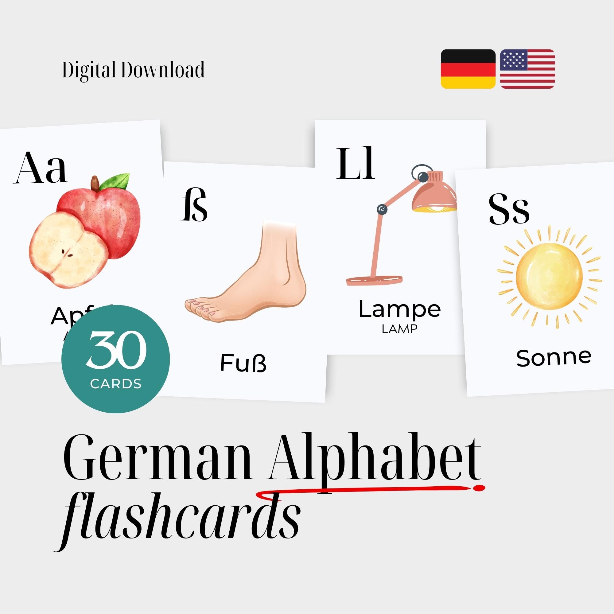 Deutsch Alphabet Flashcards With English Translations – Deutsch ...