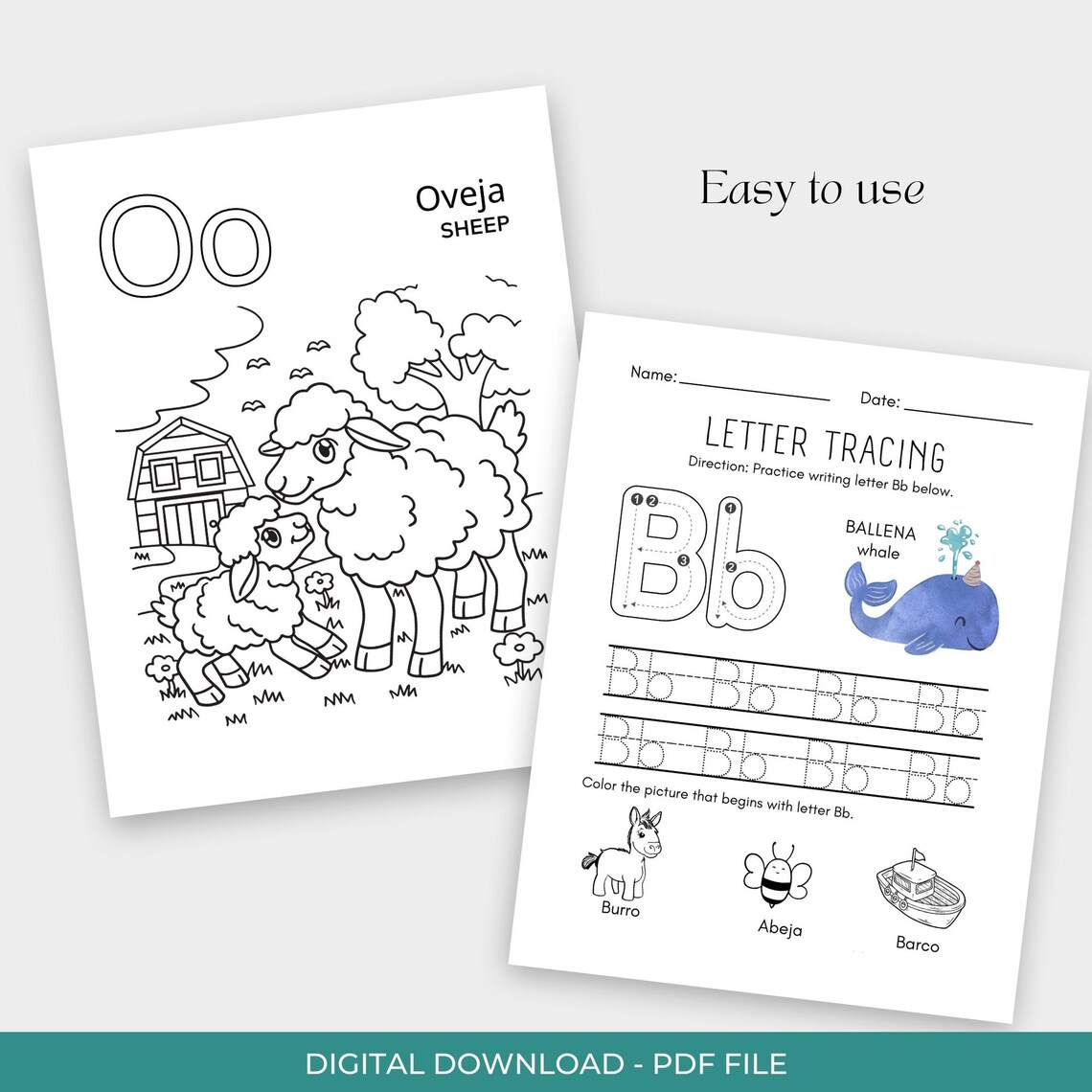 Spanish Worksheet Bundle – Preschool & Kindergarten Homeschool ...