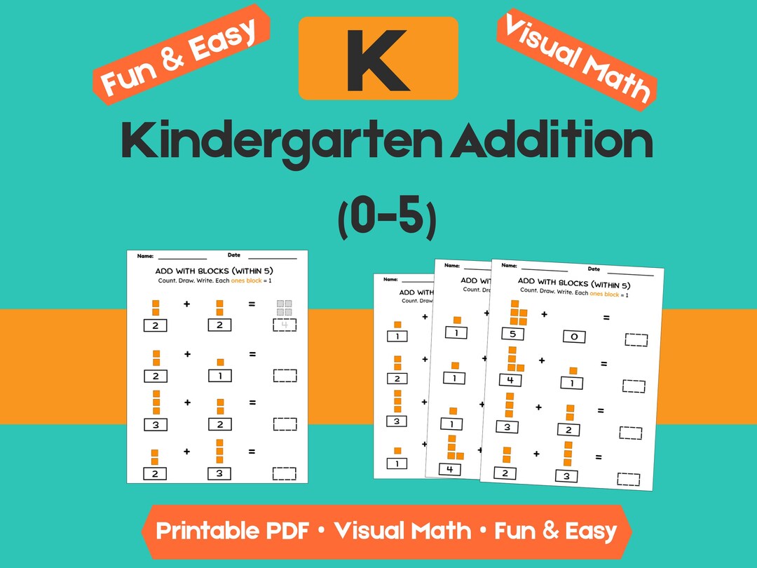 Kindergarten Addition Worksheets | Add Within 5 | No-prep Math ...