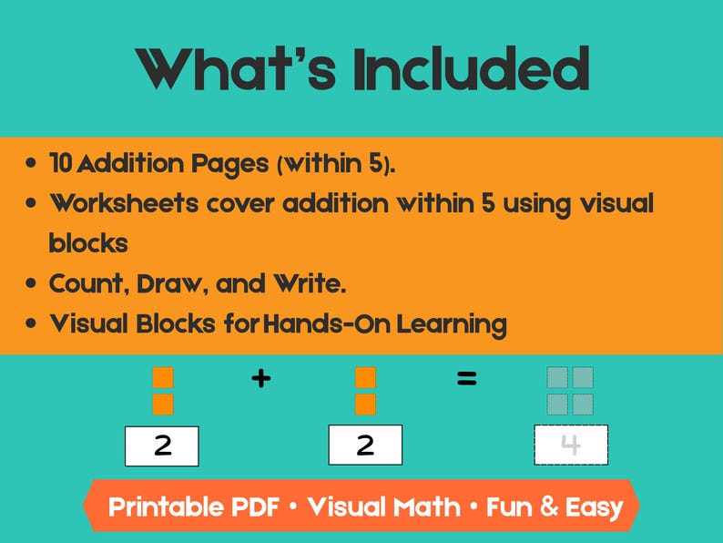 Kindergarten Addition Worksheets | Add Within 5 | No-prep Math ...