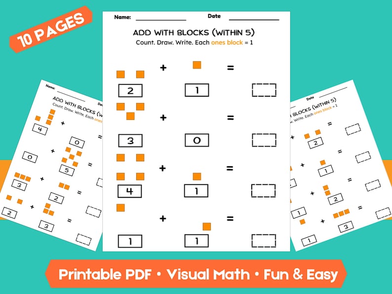 Kindergarten Addition Worksheets | Add Within 5 | No-prep Math ...