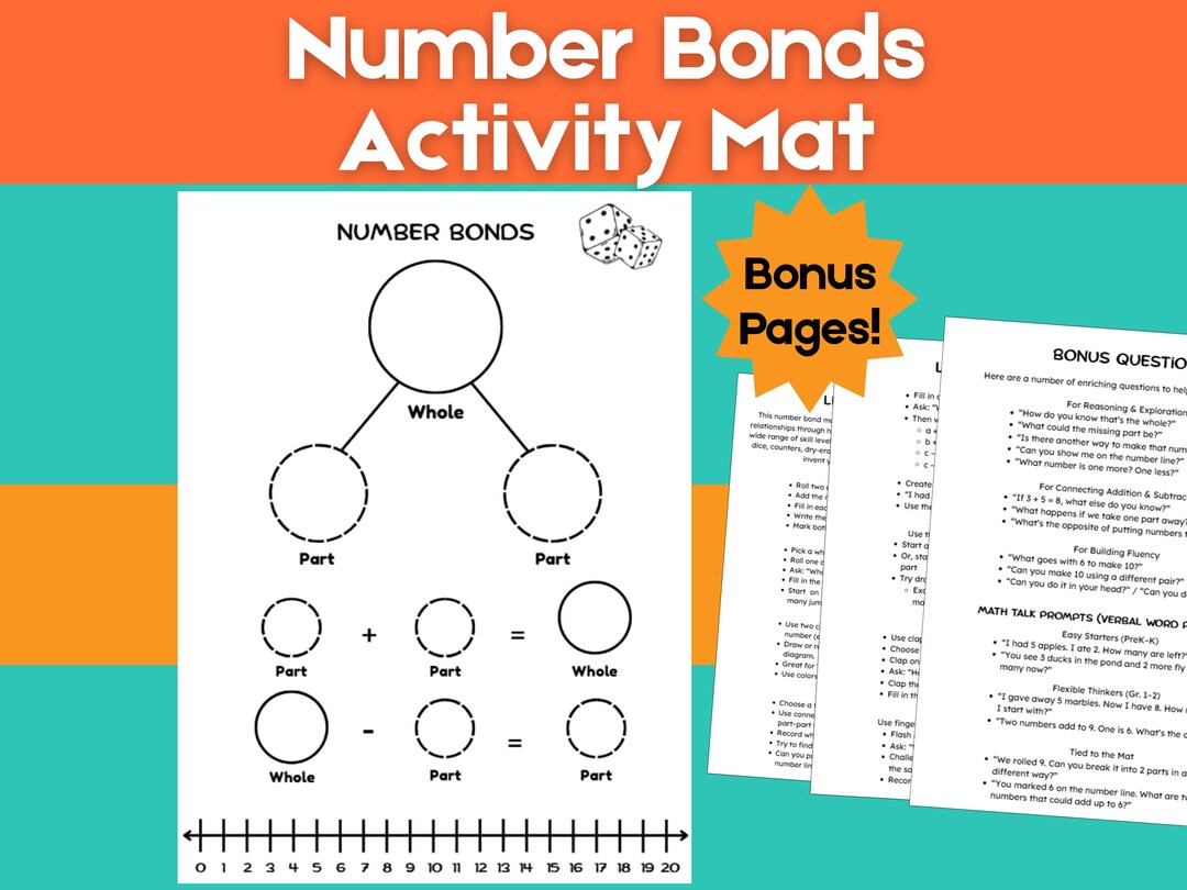 Number Bond Mat & Activities | K-2 Math Printable (PDF) - Etsy