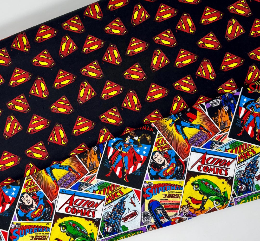 Superman 100% Cotton Fabrics - Etsy
