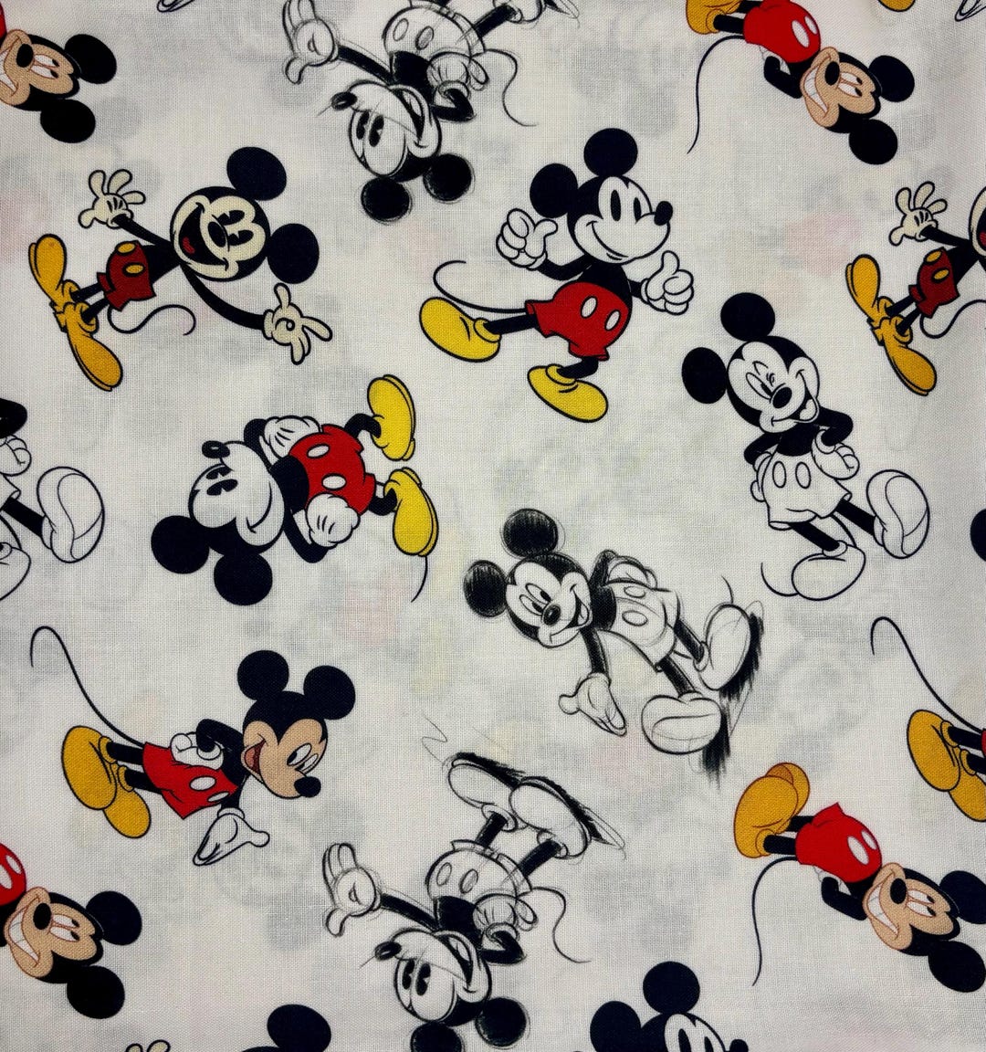 Mickey Mouse Fabric 100% Cotton Fabric - Etsy