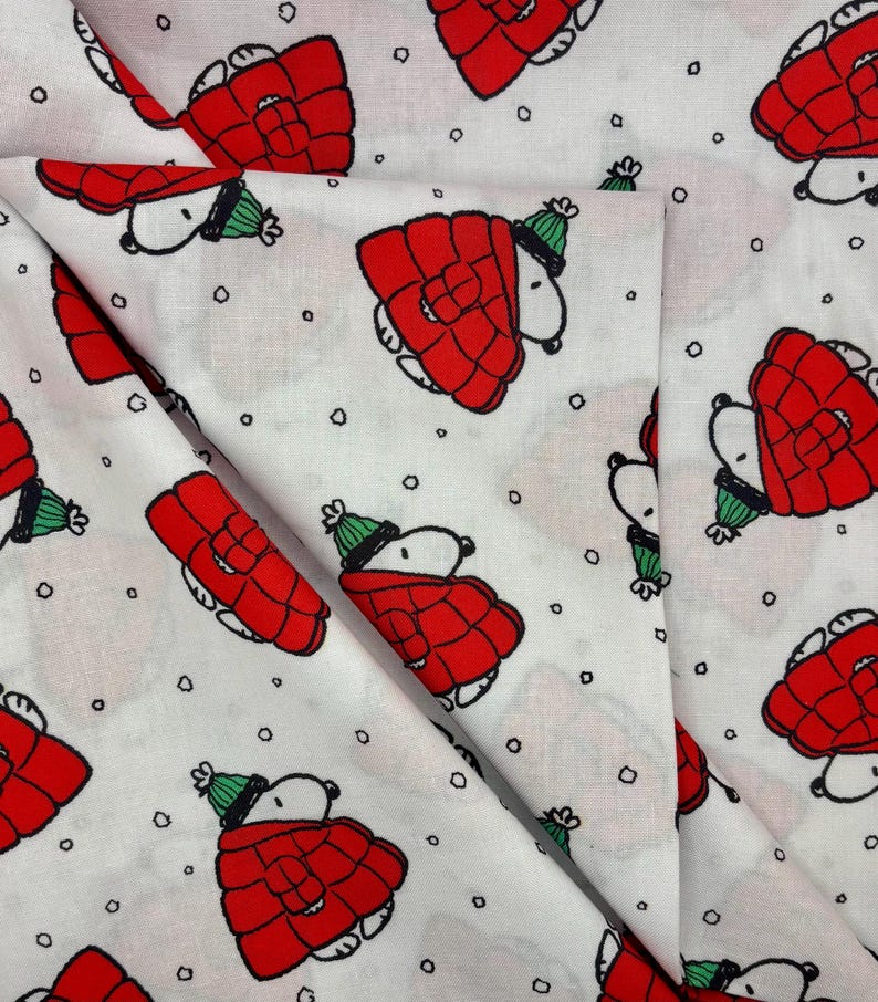 Snoopy Christmas Fabrics 100% Cotton Fabric - Etsy