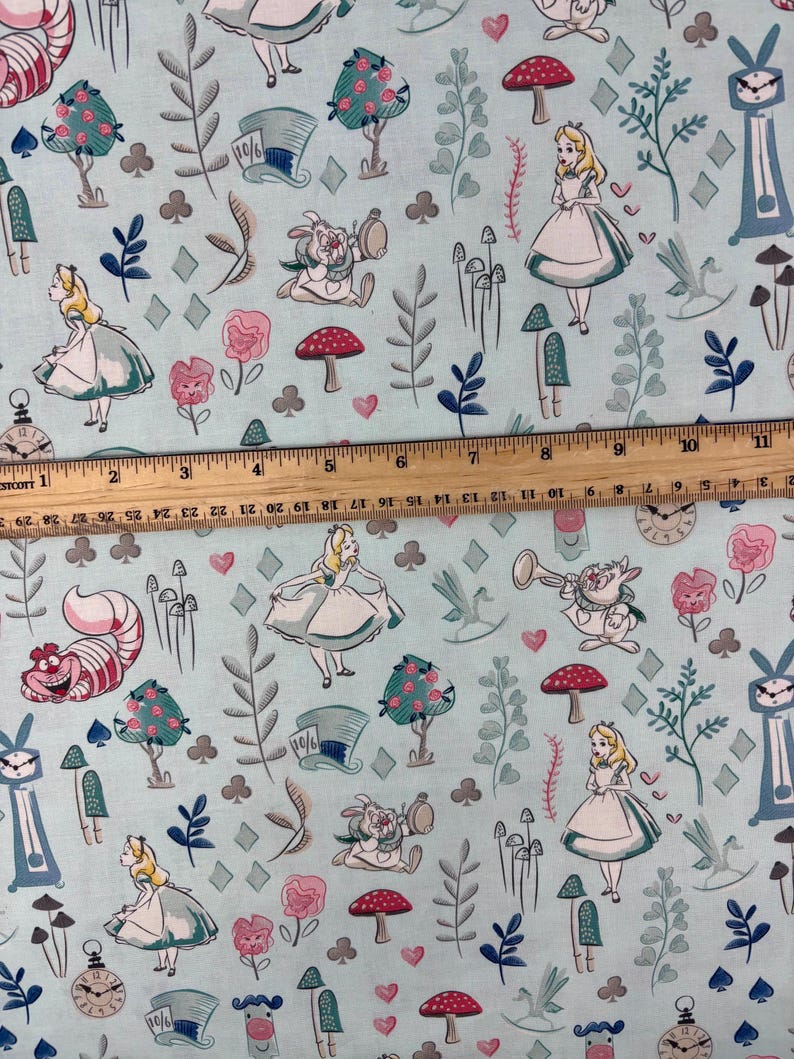 Disney Alice in Wonderland 100% Cotton Fabric - Etsy