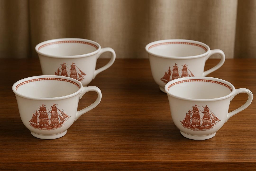 Vintage Wedgwood Flying Cloud Teacup Set – Nautical Clipper Ship Design ...
