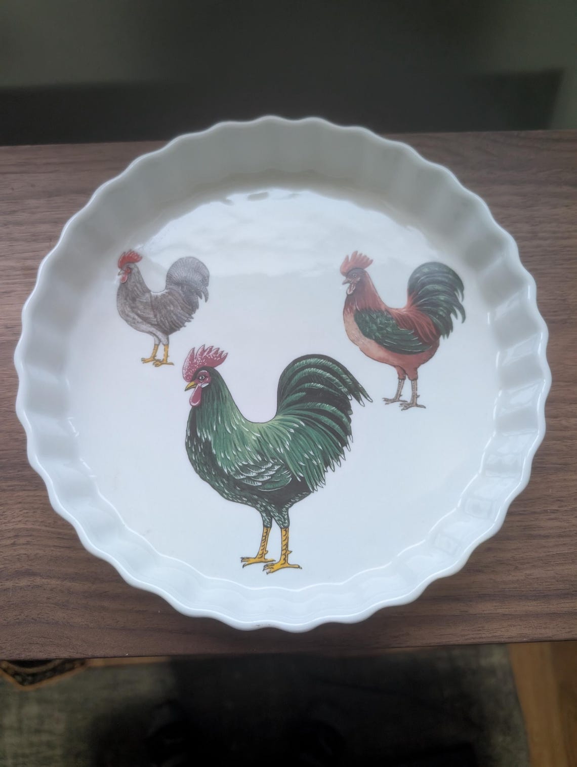 Vintage Danesco Rooster Pie Dish – Ceramic Quiche Plate – Decorated in ...