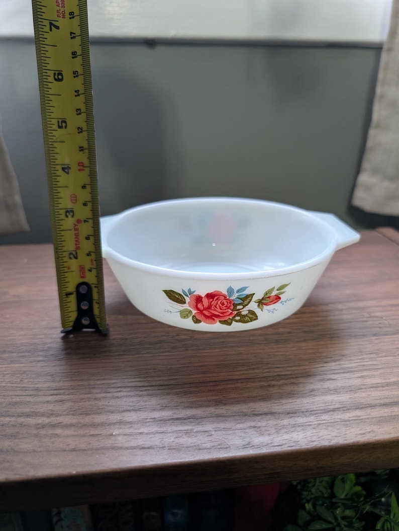 Vintage JAJ Pyrex Cottage Rose Casserole | 524 Oval Decorator Dish With ...