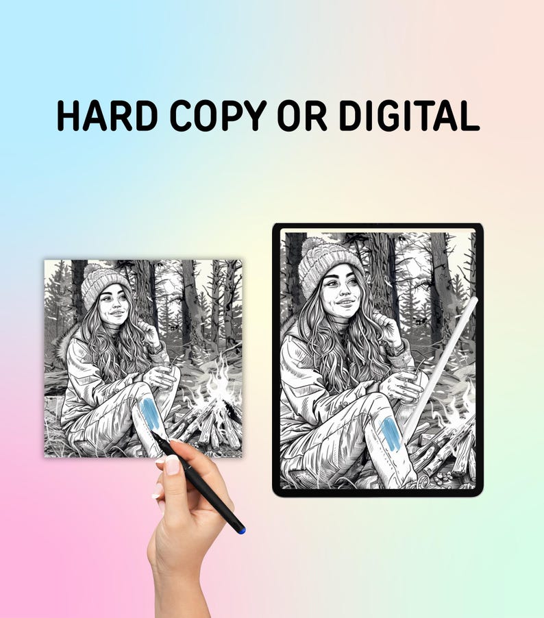 Cute and Comfy Millennial Coloring Pages for Adults, PDF Pages Digital ...