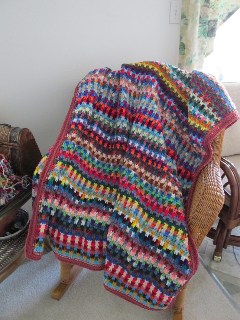 Easy Drop Stitch Crochet Afghan Pattern by Skerin Addictive! - Etsy