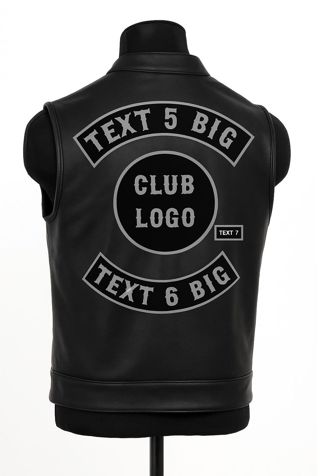 Mens Motorcycle Club Leather Vest With Extenders – Personalized Biker ...
