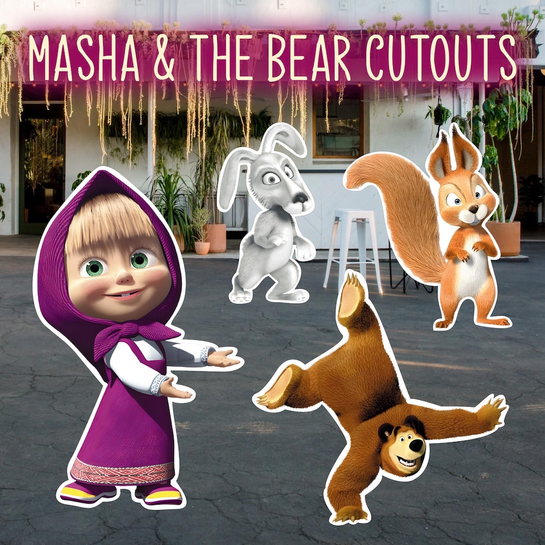 Masha and the Bear Party Cutouts | Life Size Cartoon Standees | Kids ...