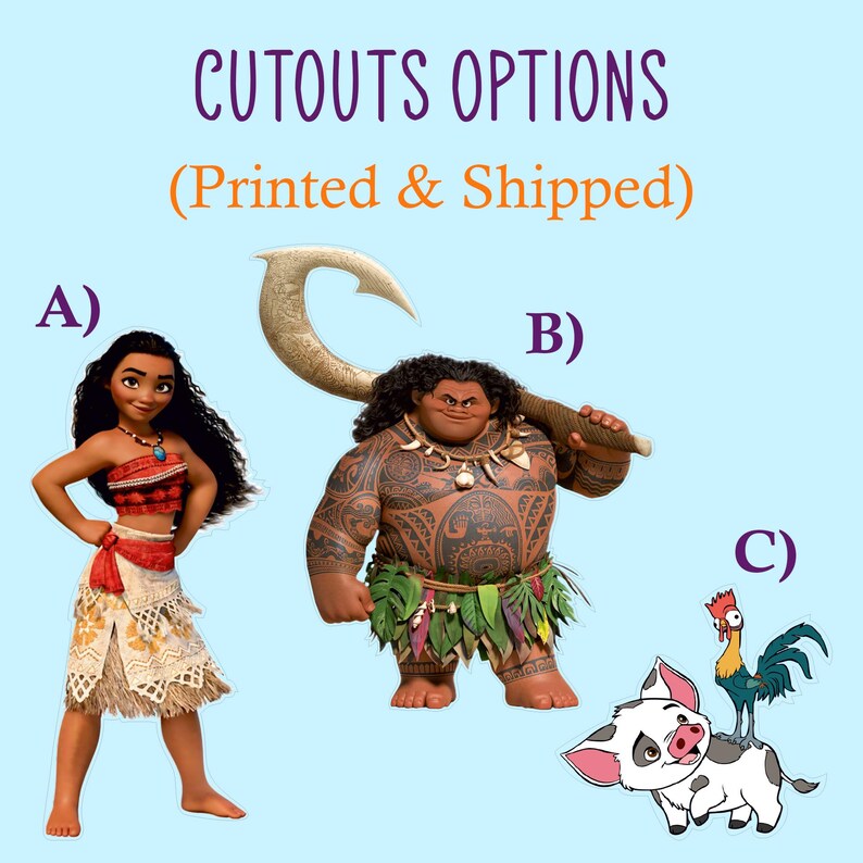 Moana Party Cutouts | Life Size Cartoon Standees | Kids Birthday ...