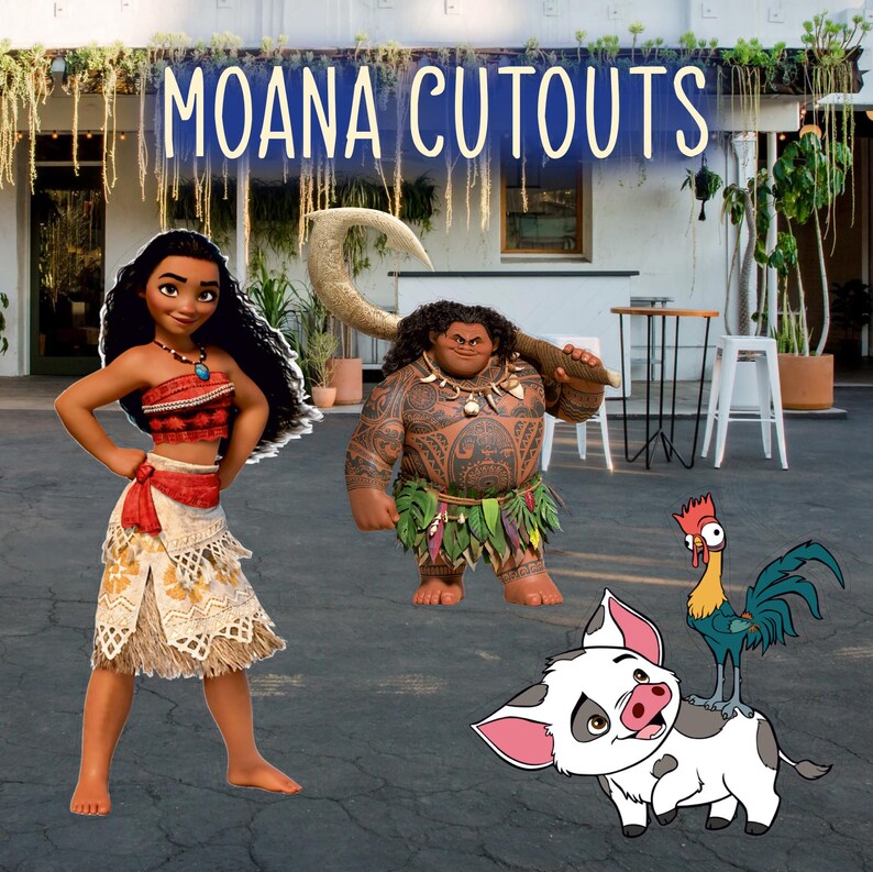 Moana Party Cutouts | Life Size Cartoon Standees | Kids Birthday ...
