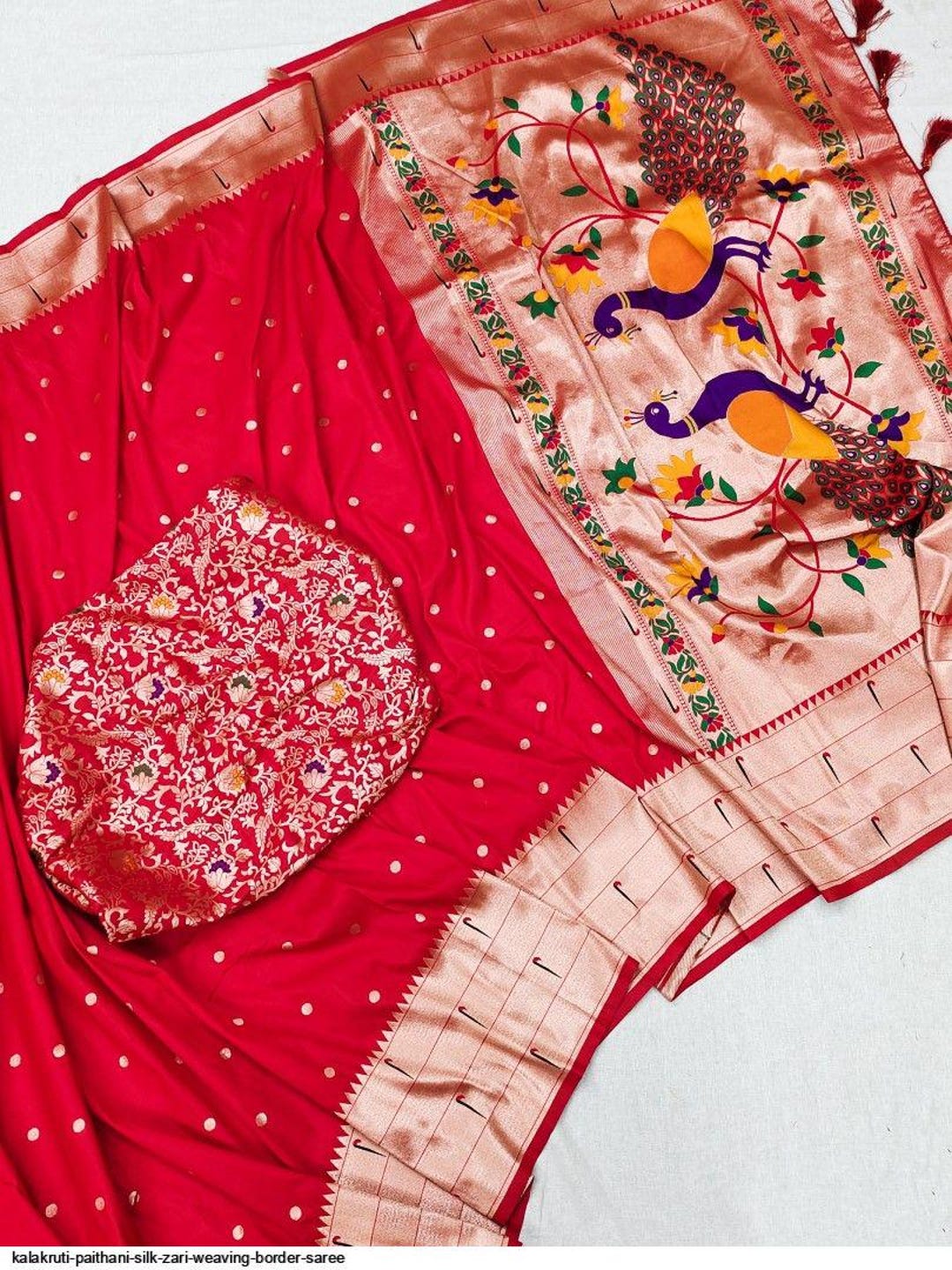 Kalakruti Paithani Soft Silk Saree Weaving Indian Wedding Party Wear ...
