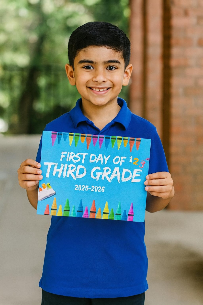First Day of Third Grade Sign - Etsy