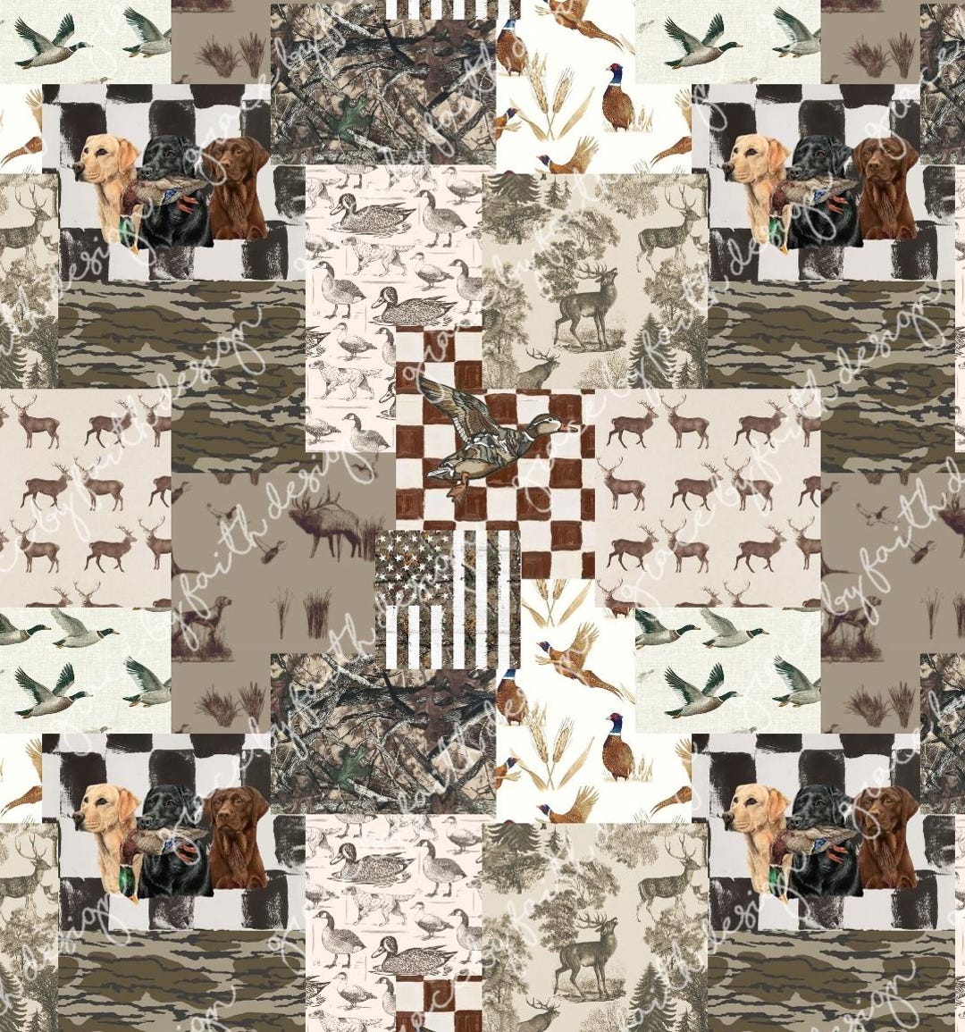 Hunting Country Patchwork Digital Seamless File - Etsy