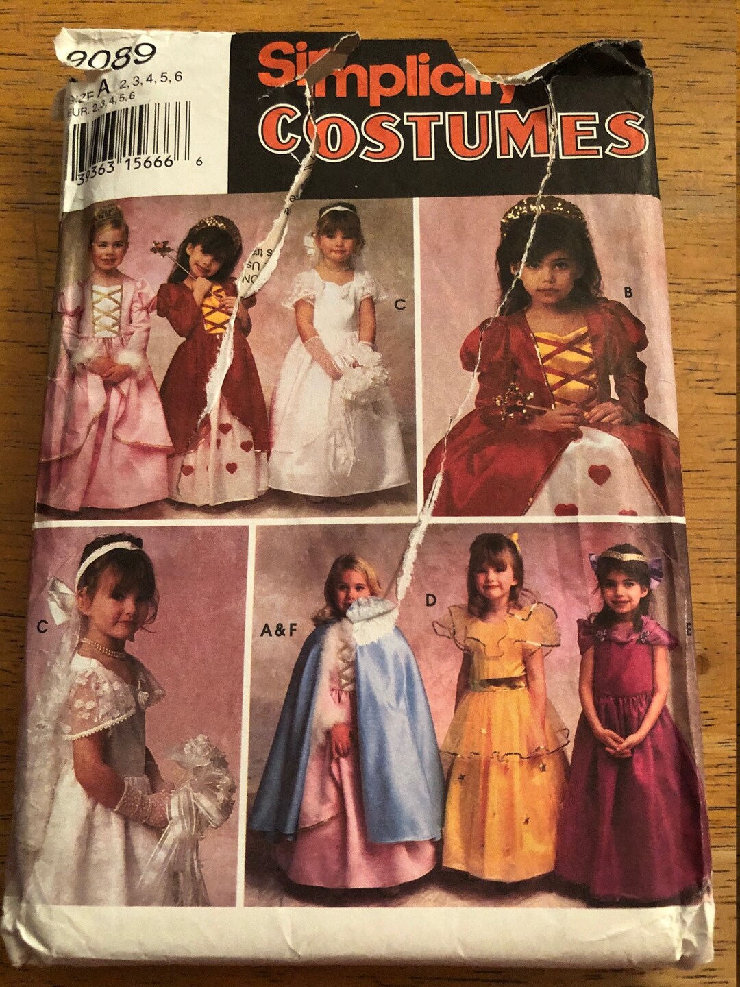 Simplicity Costumes Sewing Pattern 9089 Childs' Sizea 2-3-4-5-6 ...