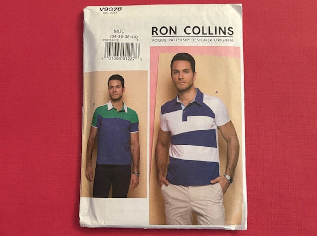 Vogue Pattern V9378 Ron Collins Designer Men's Shirt Size MUU (34-36-38 ...