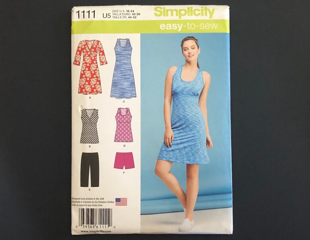 Simplicity Easy-to Sew Sewing Pattern 1111 Misses' Knit Sport Dress or ...