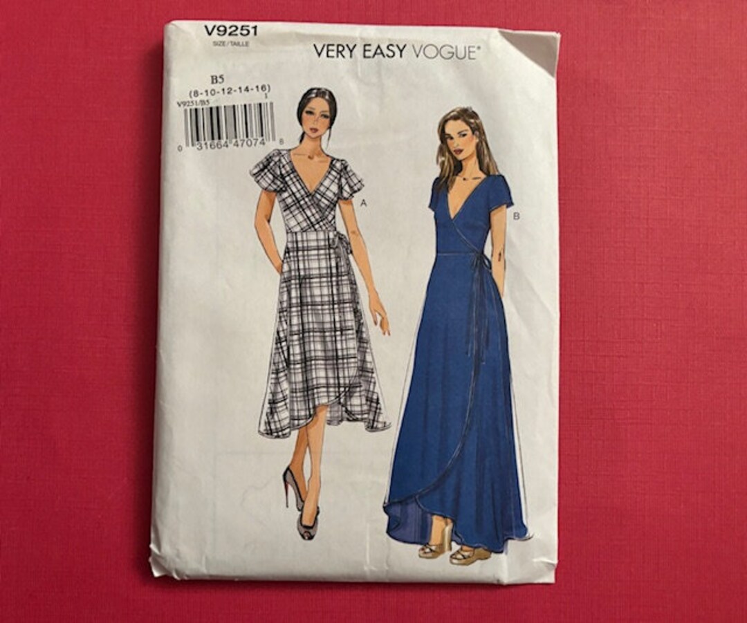 Very Easy Vogue Pattern V9251 Misses' Dress Size B5 (8-10-12-14-16) Complete Uncut - Etsy