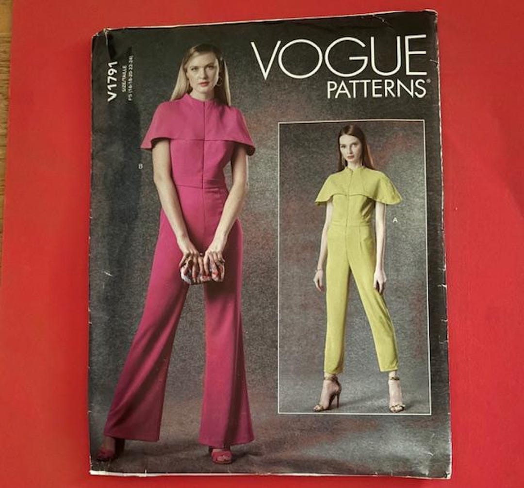 Vogue Pattern V1791 Misses' Jumpsuit Size F5 16-18-20-22-24 Complete ...