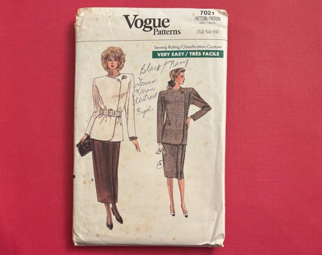 Vogue Pattern 7021 Misses'/misses' Petite Jacket and Skirt Size 12-14 ...