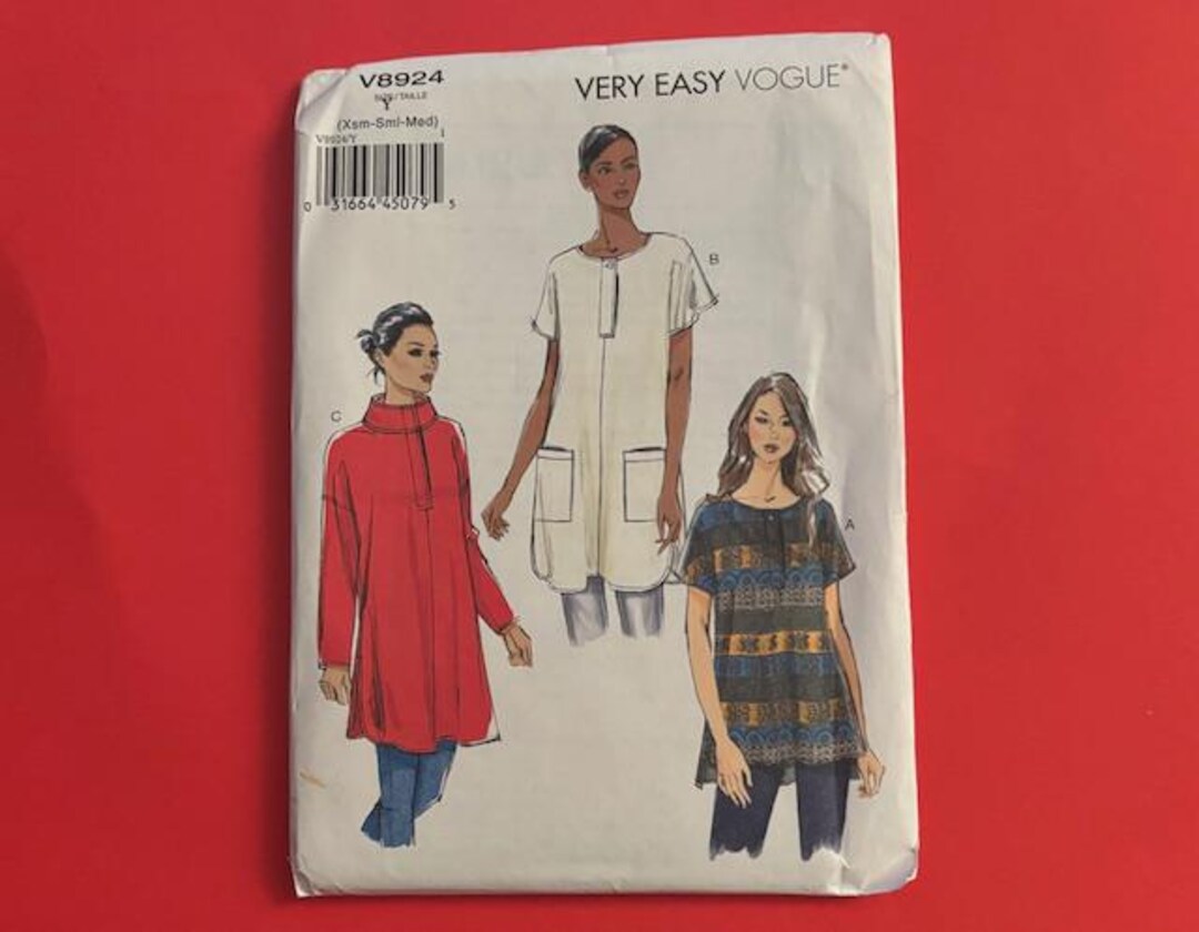 Vogue Sewing Pattern Very Easy Vogue V8924 Misses' Tunic Size Y Xsm-sml ...
